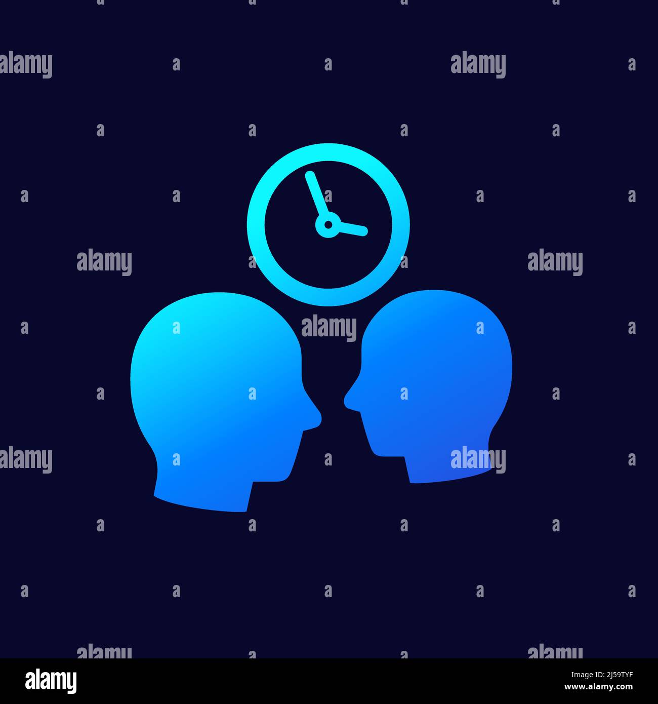 meeting time icon with people, vector Stock Vector Image & Art - Alamy