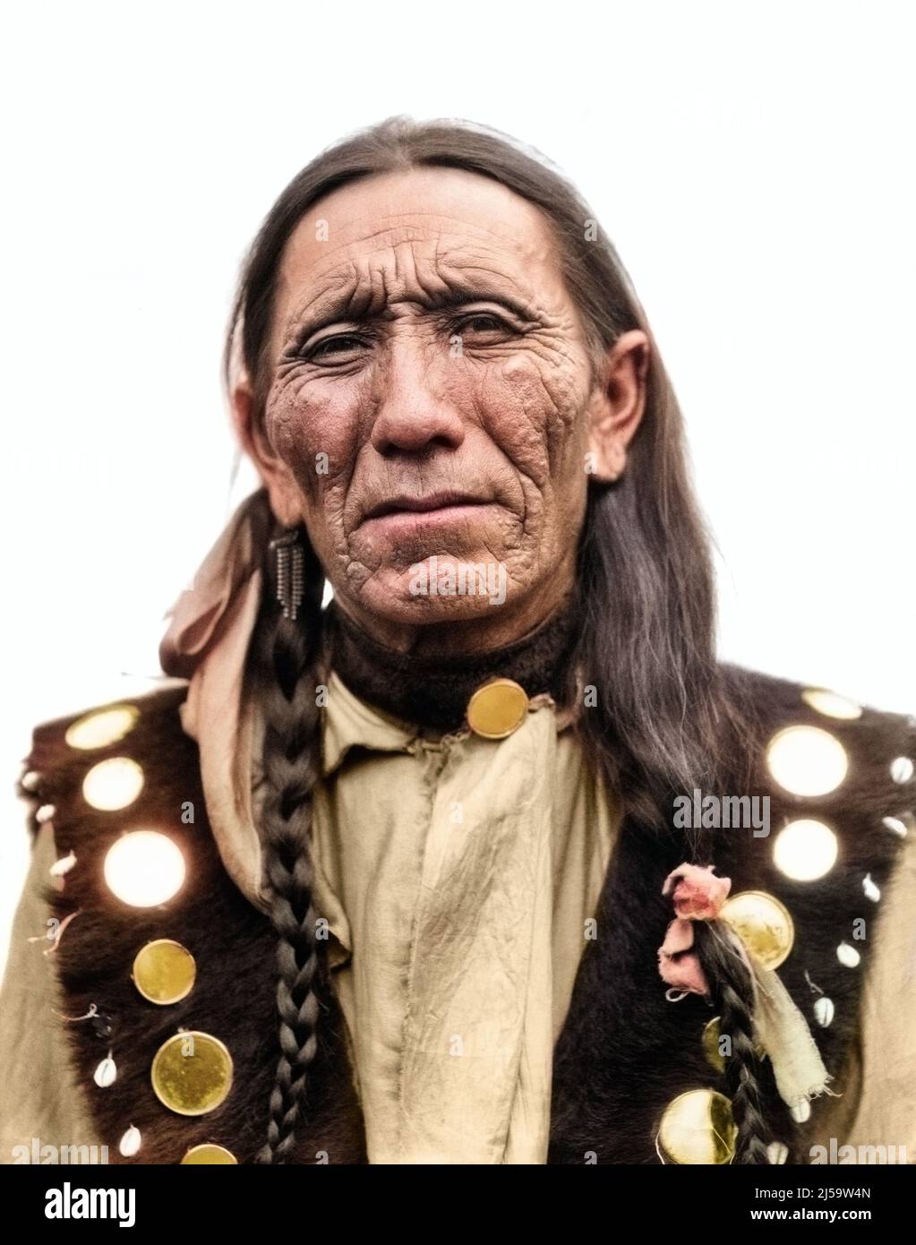 1920s PORTRAIT NATIVE AMERICAN INDIAN MAN CHEROKEE TRIBE LOOKING AT ...