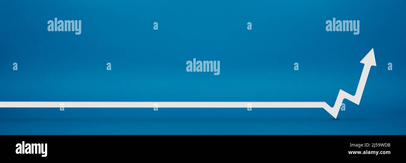 Inflation, rising inflation. Rising prices. White arrow on the chart up ...