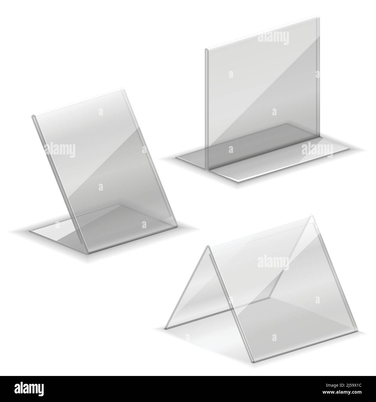 Acrylic vector empty plastic holder for business card. Holder for name ...