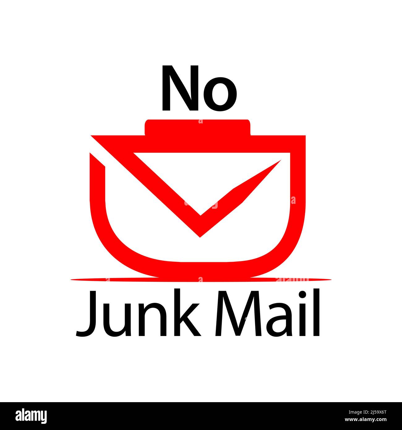 No junk mail icon vector. Flat design. Vector Illustration on white ...