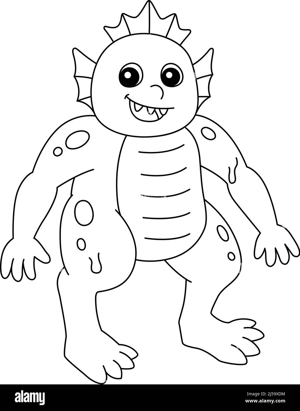 Swamp Monster Halloween Coloring Isolated Stock Vector Image & Art - Alamy