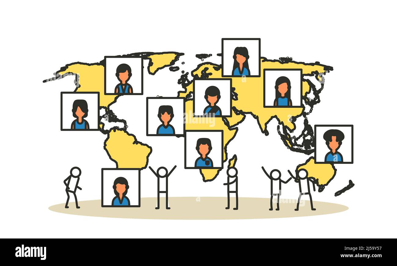 World business Earth map global technology consulting team. Cooperation ...