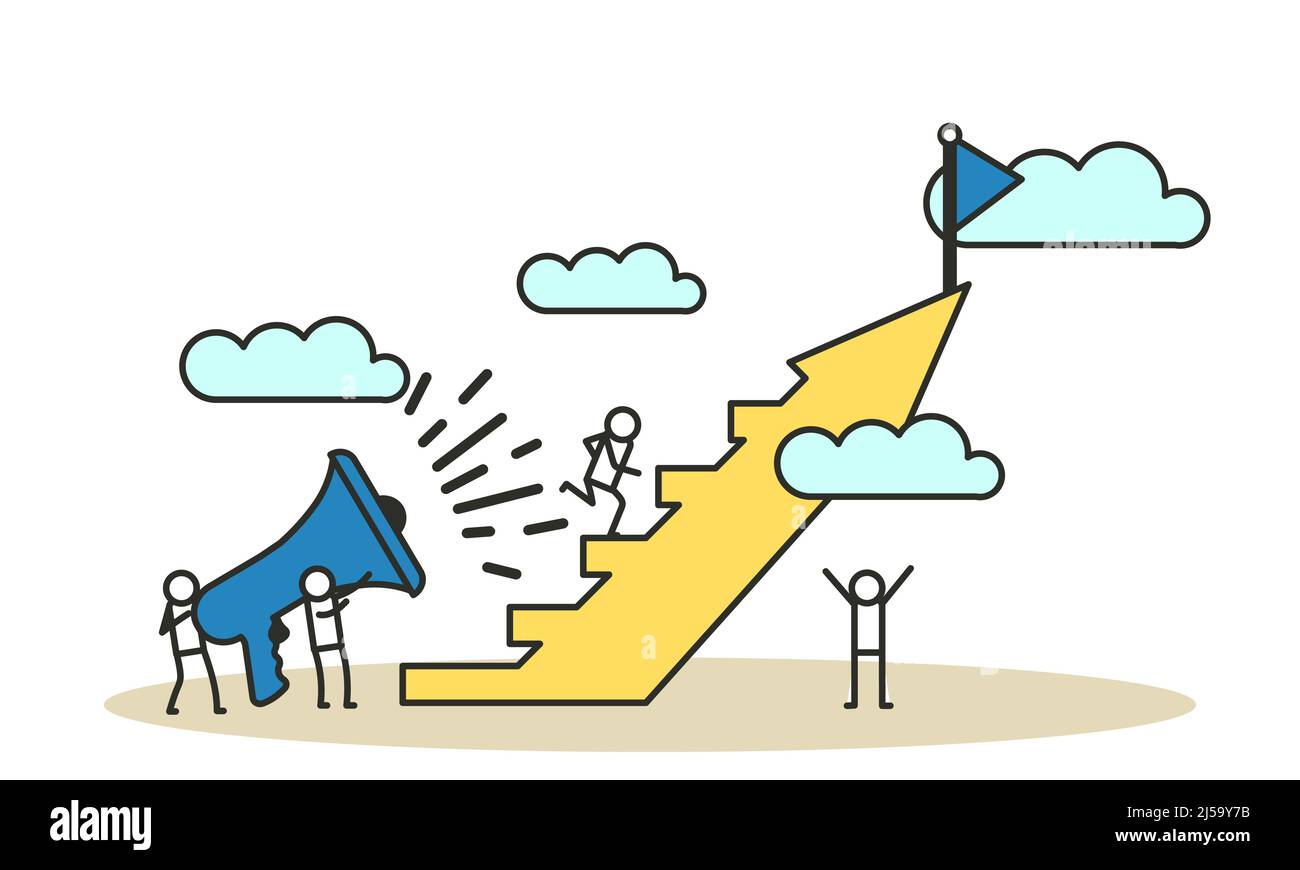 Success people step up on arrow vector promotion team business ...