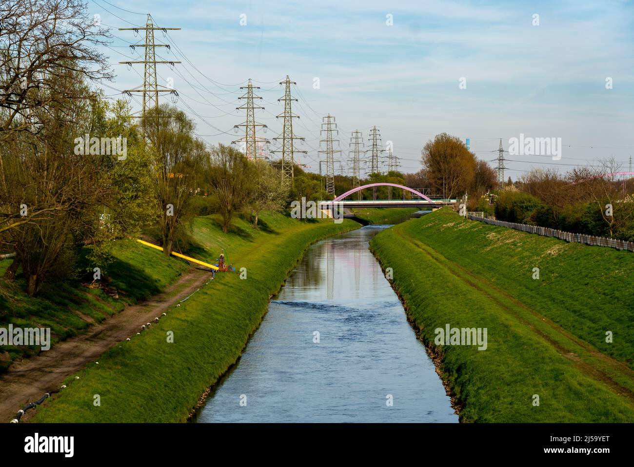 The river Emscher, former sewage river, after the Emscher ...