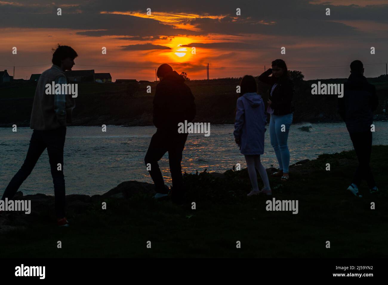 Stradbally, Co. Kerry, Ireland. 21st Apr, 2022. The sun sets over ...