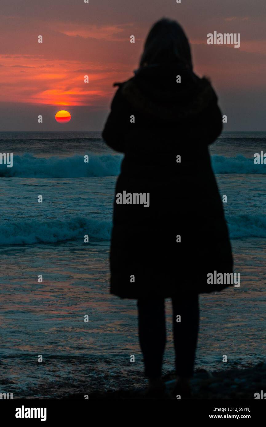 Stradbally, Co. Kerry, Ireland. 21st Apr, 2022. The sun sets over ...