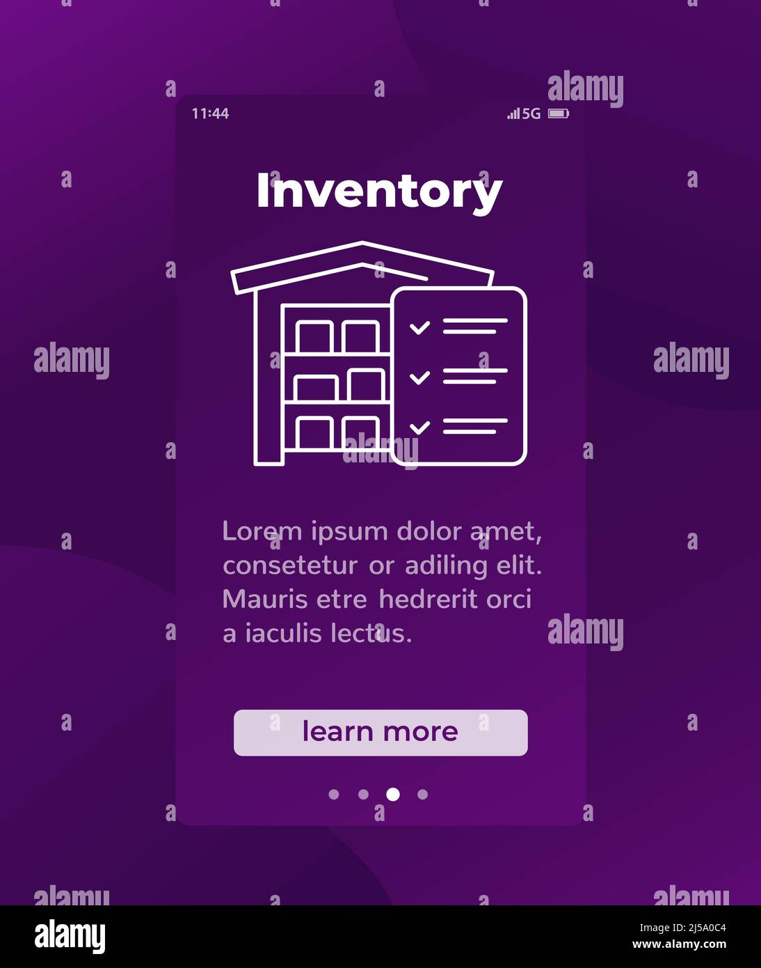 inventory and logistics mobile banner with icon Stock Vector Image ...