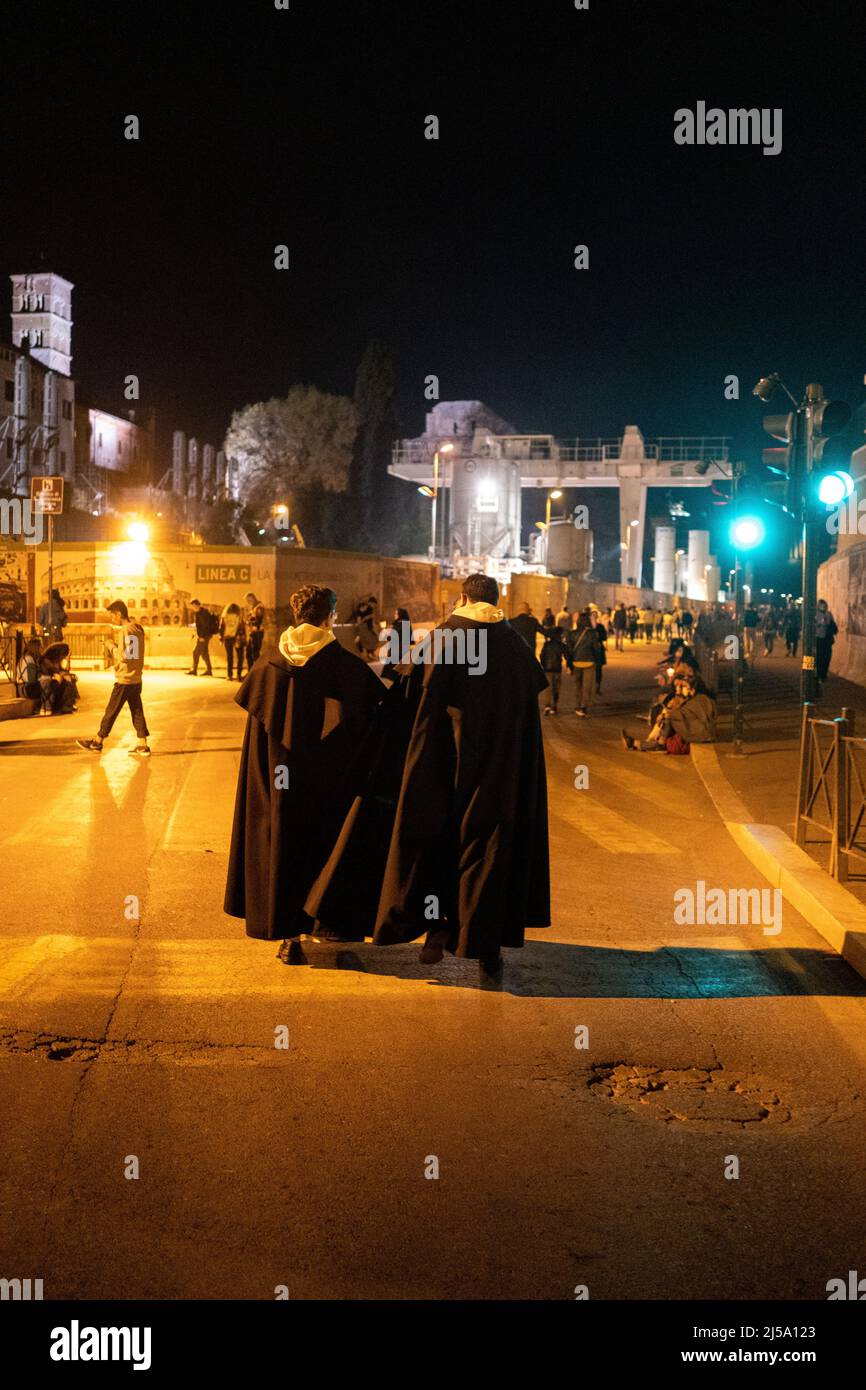 Easter ceremony and torchlight procession at the foot of the hill in ...
