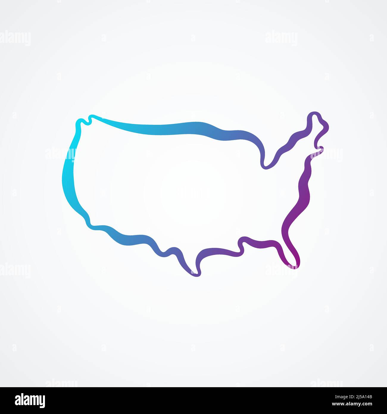 Usa states outline hi-res stock photography and images - Alamy