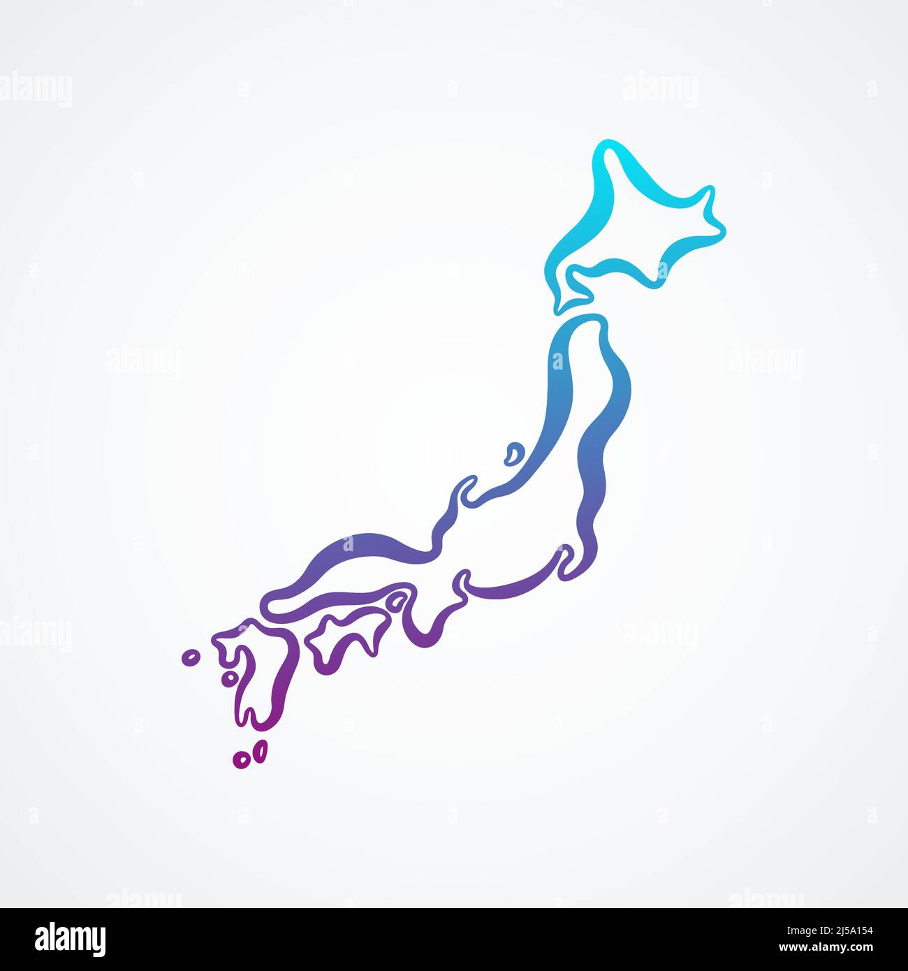 Japan map outline hi-res stock photography and images - Alamy