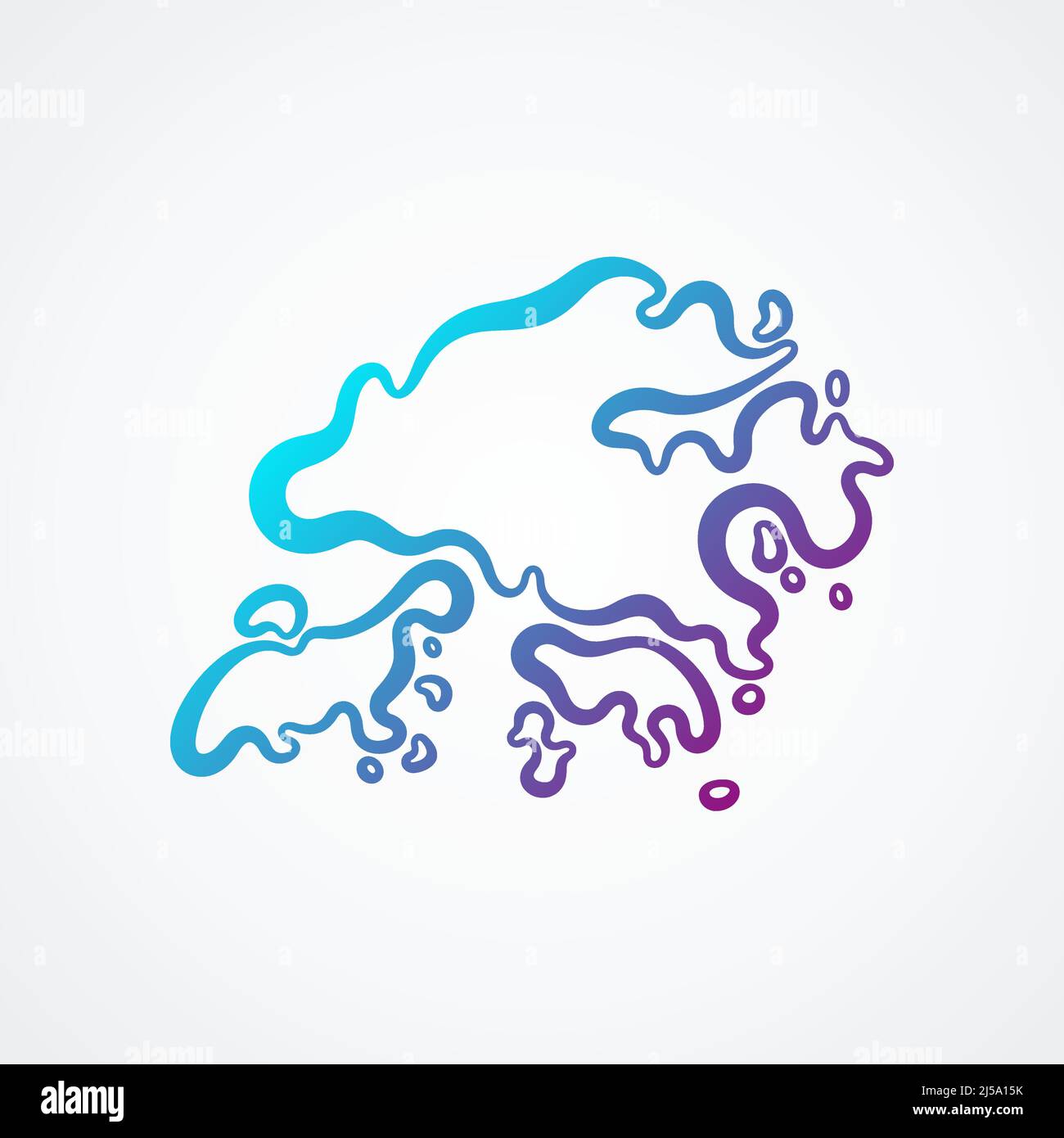 Outline map of Hong Kong with blue-purple gradient Stock Vector Image ...