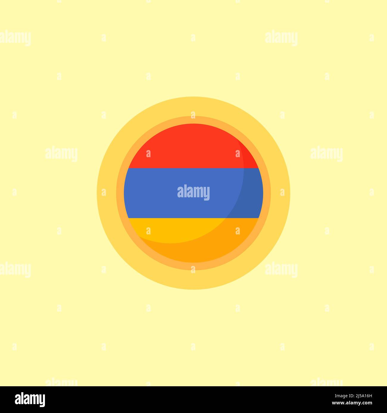 Flag of Armenia with round frame. Flat design style Stock Vector Image ...