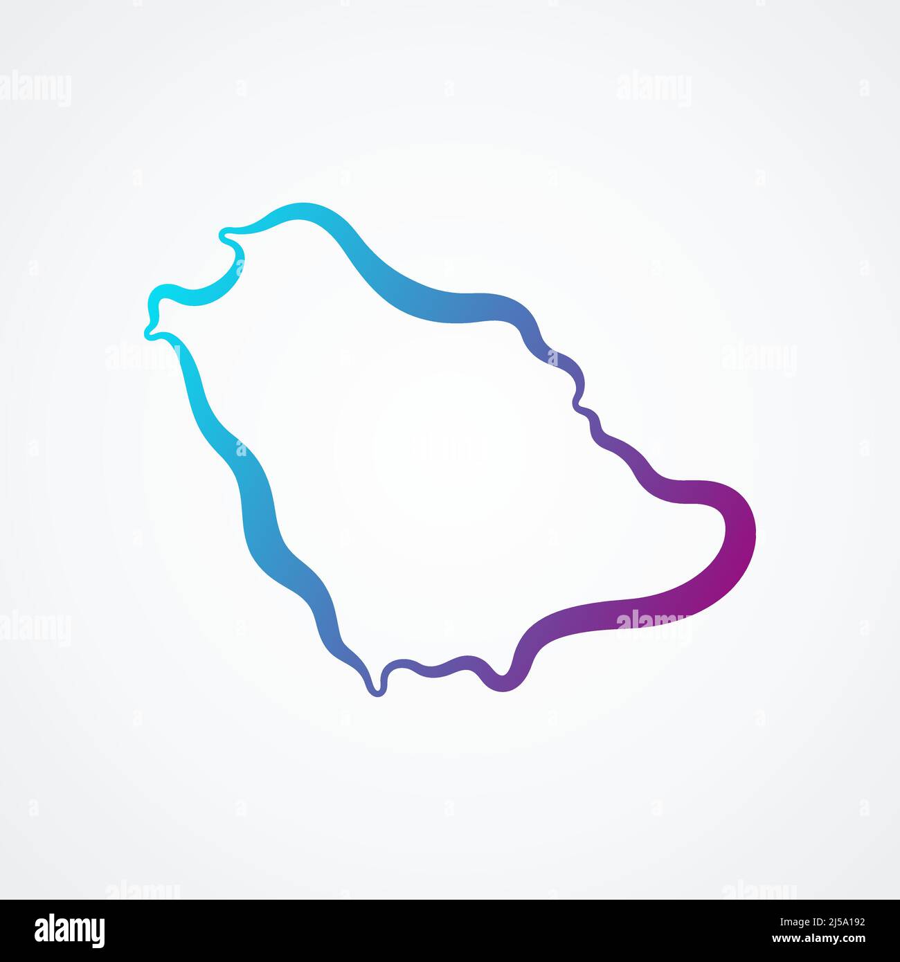 Outline map of Saudi Arabia with blue-purple gradient Stock Vector ...