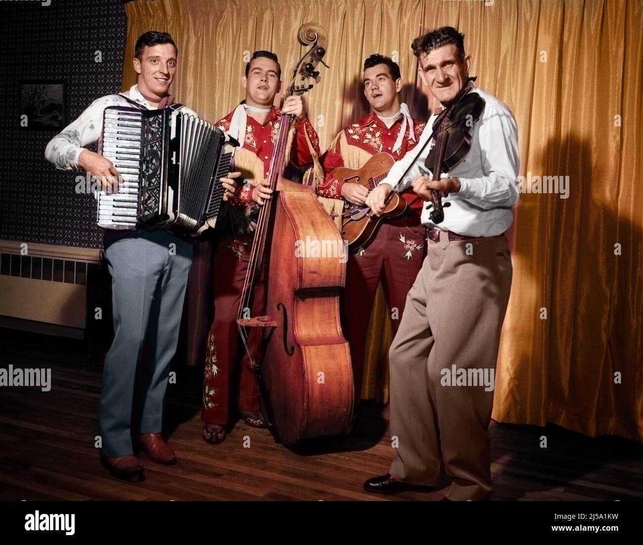 1950s FOUR-PIECE COUNTRY & WESTERN BAND WITH FIDDLE ACCORDION GUITAR ...