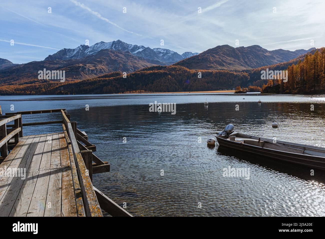 The Lake Sils: one of the most beautiful lake of the Swiss Alps, near ...