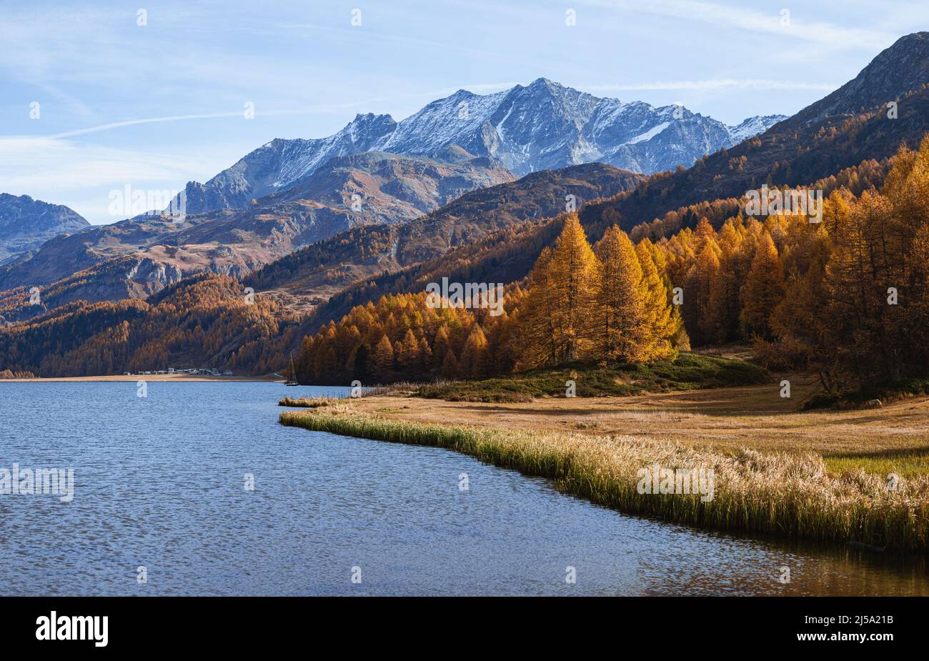 The Lake Sils: one of the most beautiful lake of the Swiss Alps, near ...