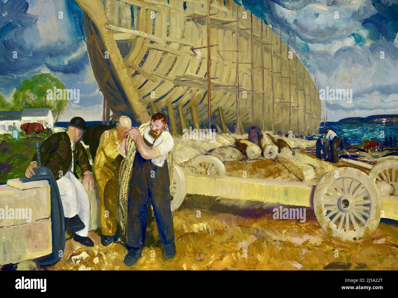George Bellows - Builders of Ships - 1916 Stock Photo - Alamy
