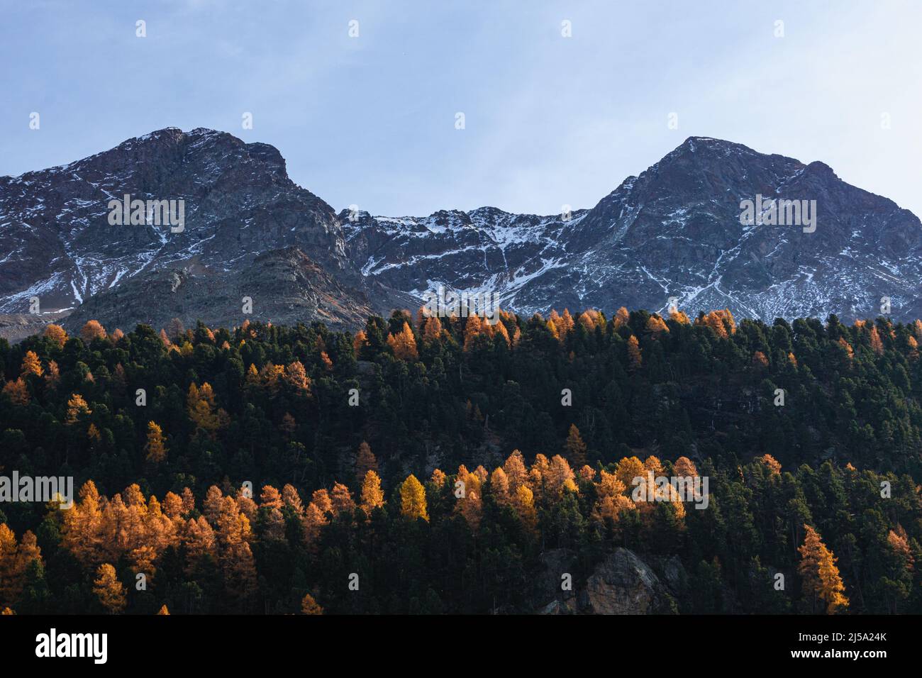 autumn in the Swiss Alps with its colors, mountains, glaciers and ...