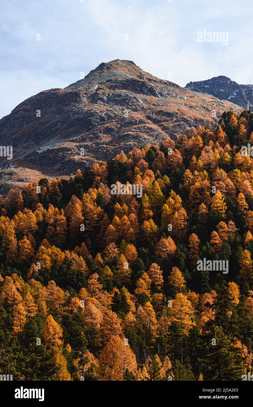 autumn in the Swiss Alps with its colors, mountains, glaciers and ...