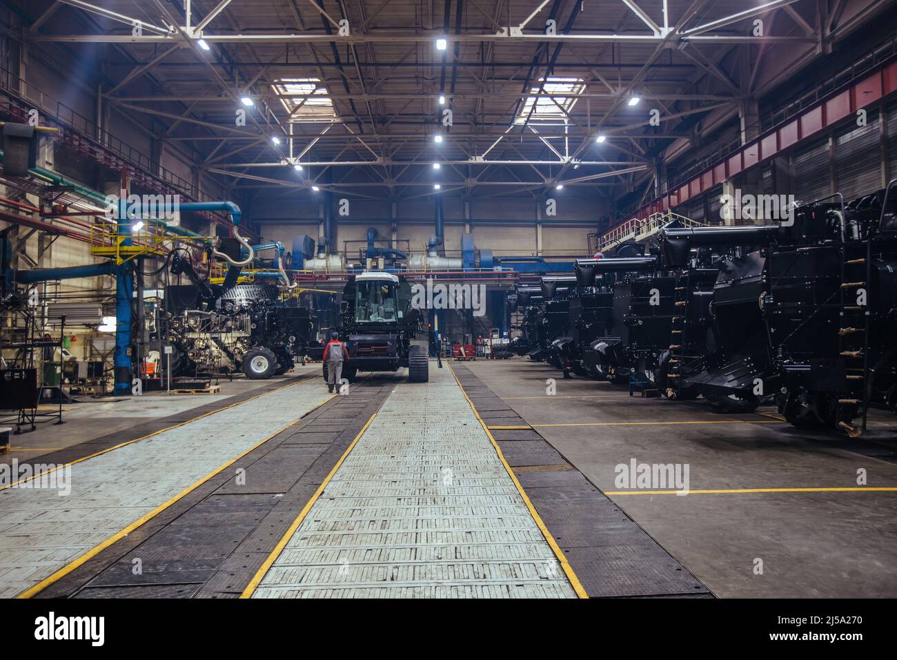 Production line of assembling agricultural tractors and harvesters ...