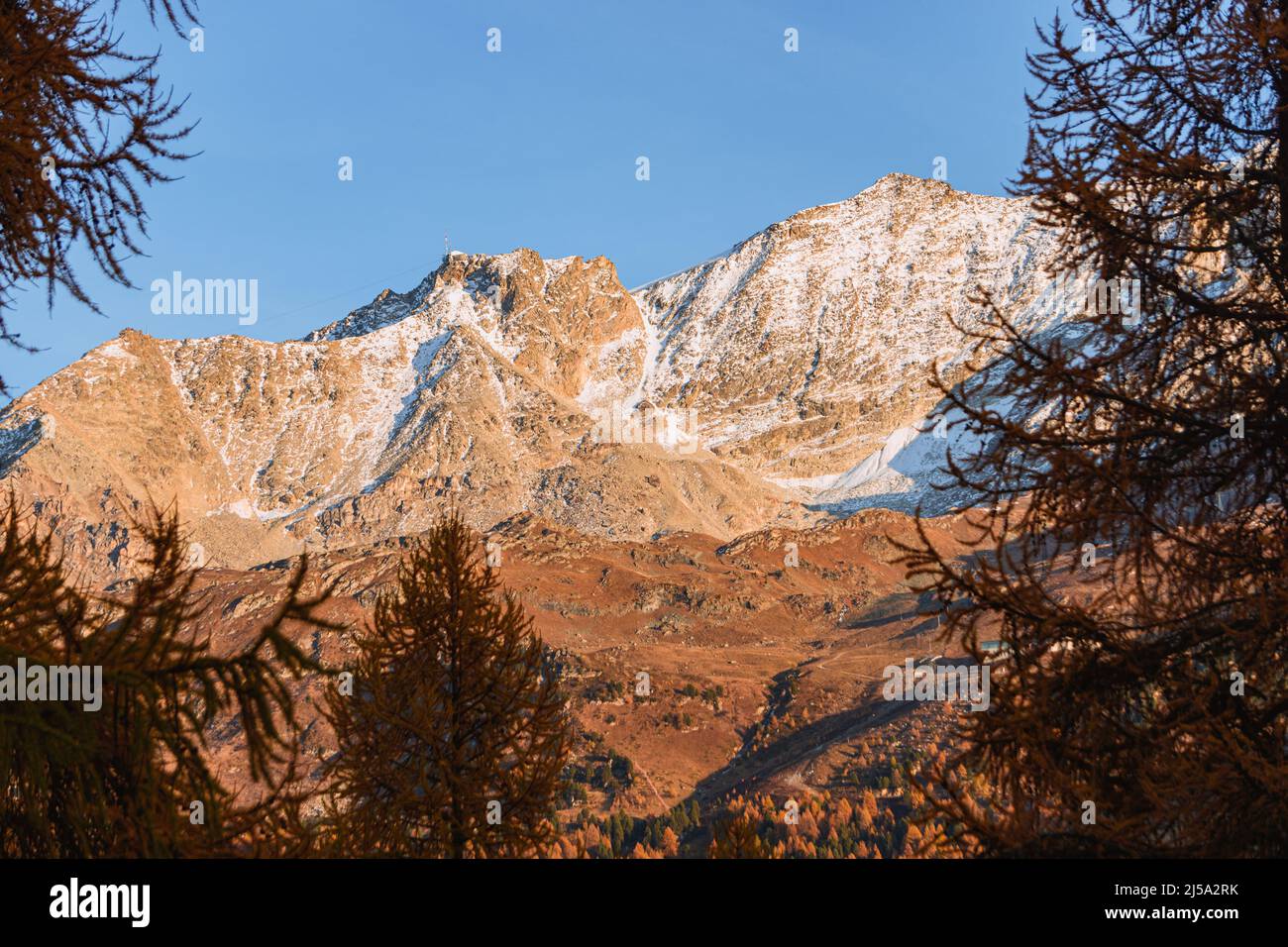autumn in the Swiss Alps with its colors, mountains, glaciers and ...