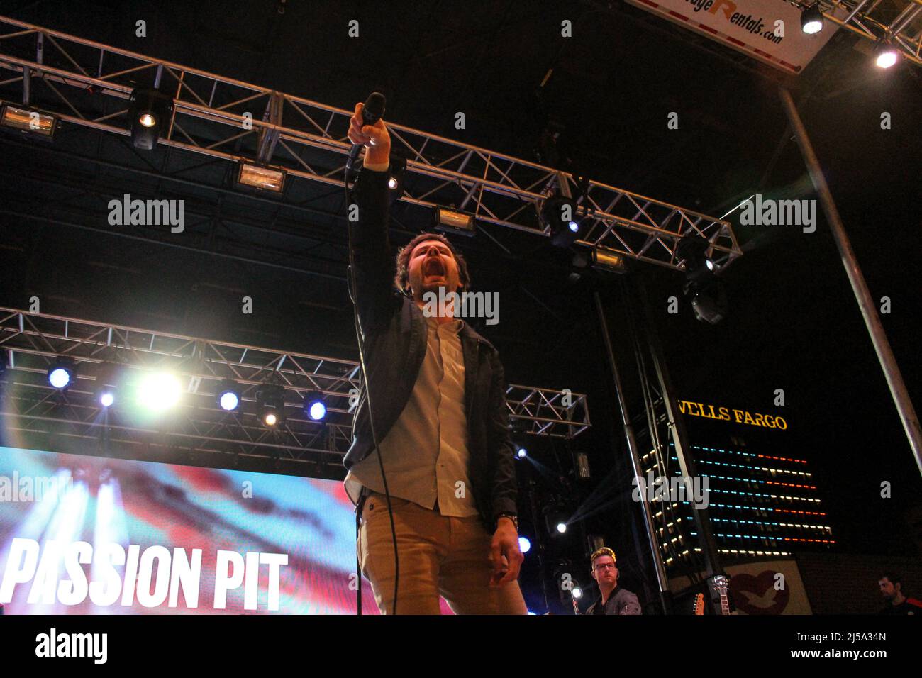 Alt Rock band Passion Pit performing at Neon Desert Music Festival in ...