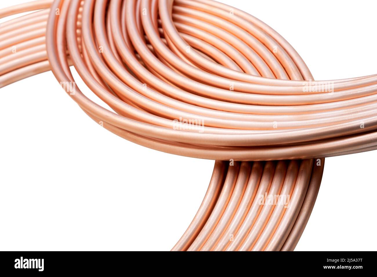 Background Isolation Of Copper Tubing Or Pipes, copper coils Stock ...