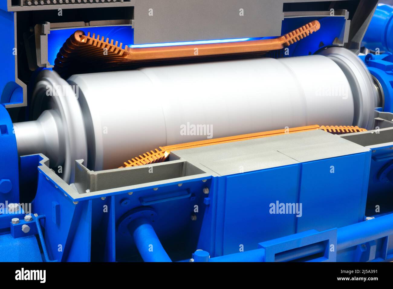 Cross section of Industrial electric motor Stock Photo - Alamy