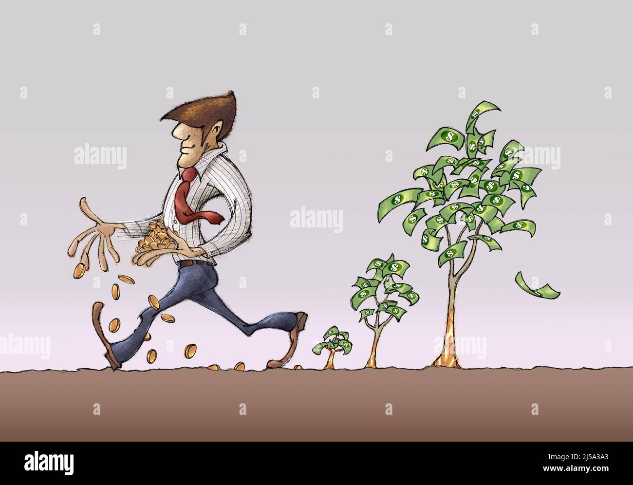 Investment creative concept Money tree investing Money saving profit ...