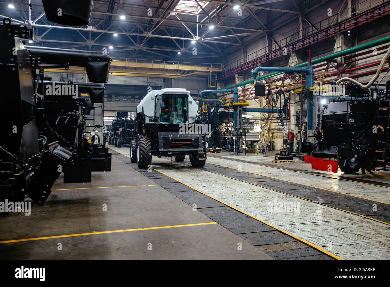 Production line of assembling agricultural tractors and harvesters ...
