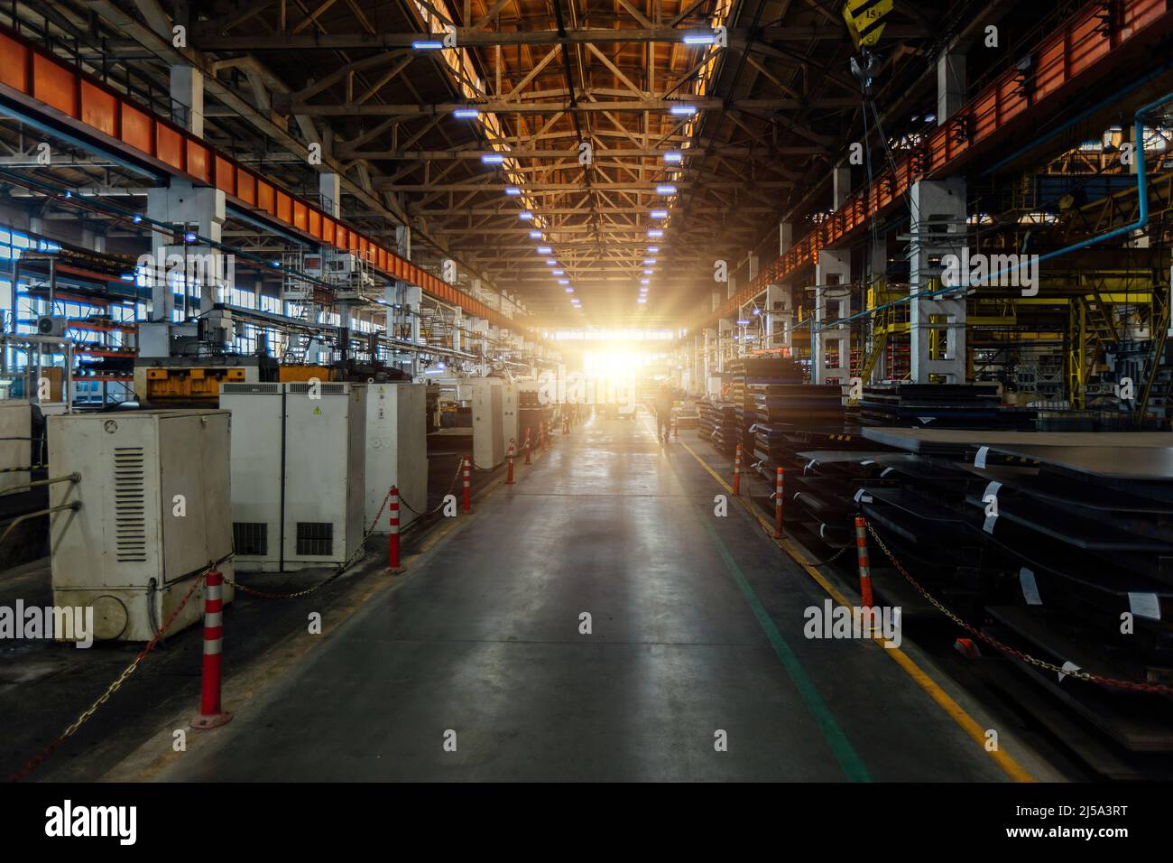 Metalworking factory production line. Interior of the worksop Stock ...