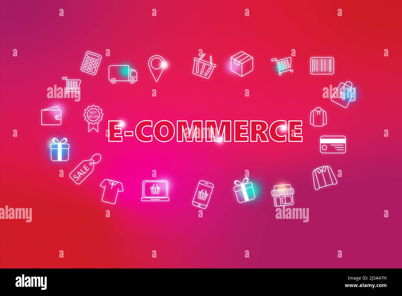 E-commerce - ecommerce web banner on crimson background. Various ... E-commerce - ecommerce web banner on crimson background. Various ...