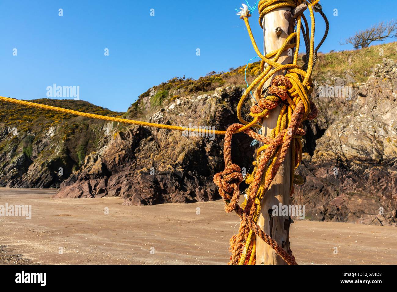 Steaks and ropes from the salmon traps on Sandyhills beach. Sandyhills ...