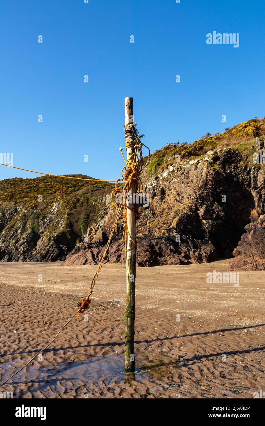 Steaks and ropes from the salmon traps on Sandyhills beach. Sandyhills ...