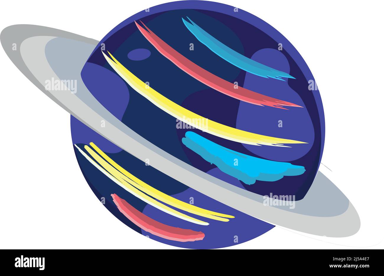 Isolated colored planet icon with rings Cute design Vector Stock Vector ...