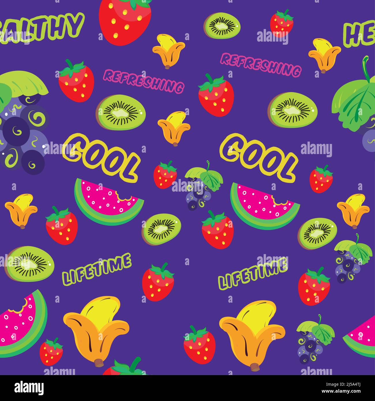 Colored pattern background with different fruits Vector Stock Vector ...