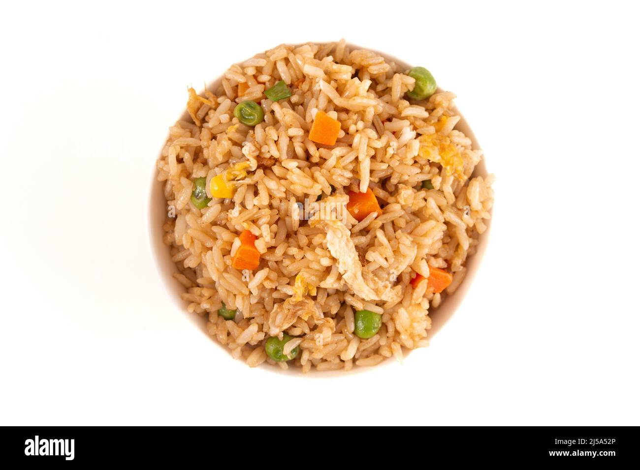 Bowl of Vegetable Fried Rice Isolated on a White Background Stock Photo ...