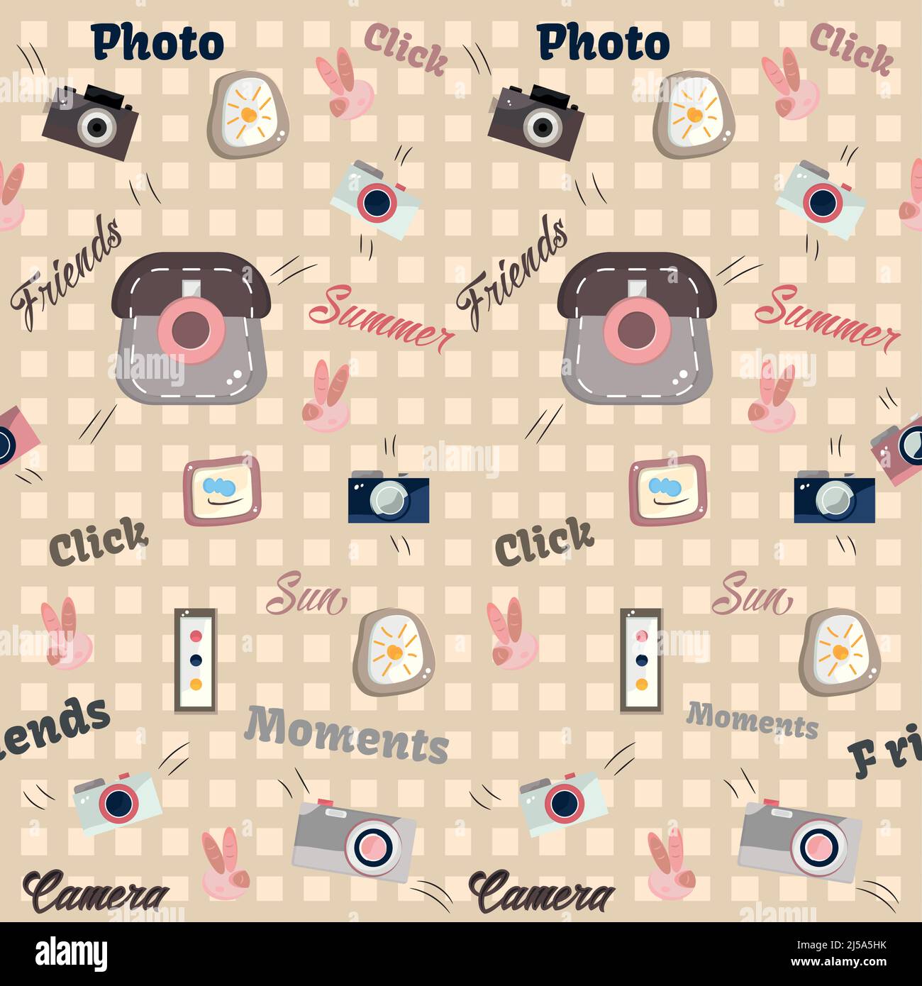 Colored pattern background with camera and phones Vector Stock Vector ...