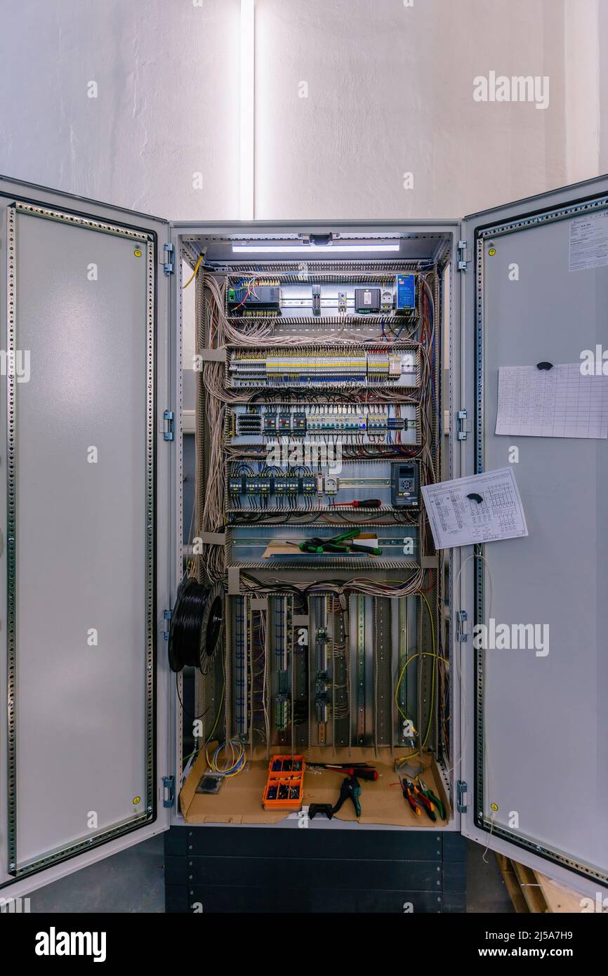 Electrical switchgear cabinet in the switchgear room Stock Photo - Alamy