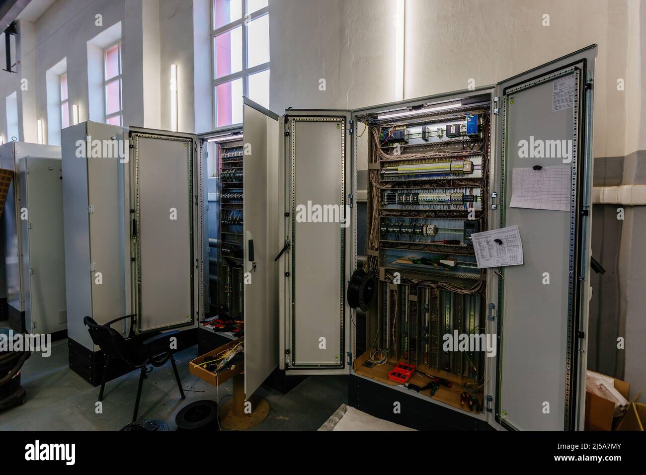 Electrical switchgear cabinet in the switchgear room Stock Photo - Alamy