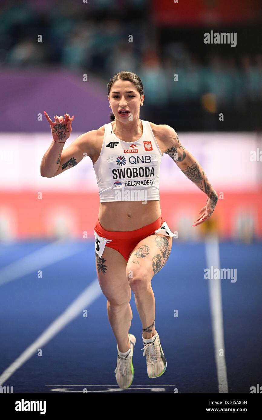 Ewa Swoboda participating in the Belgrade 2022 World Indoor ...