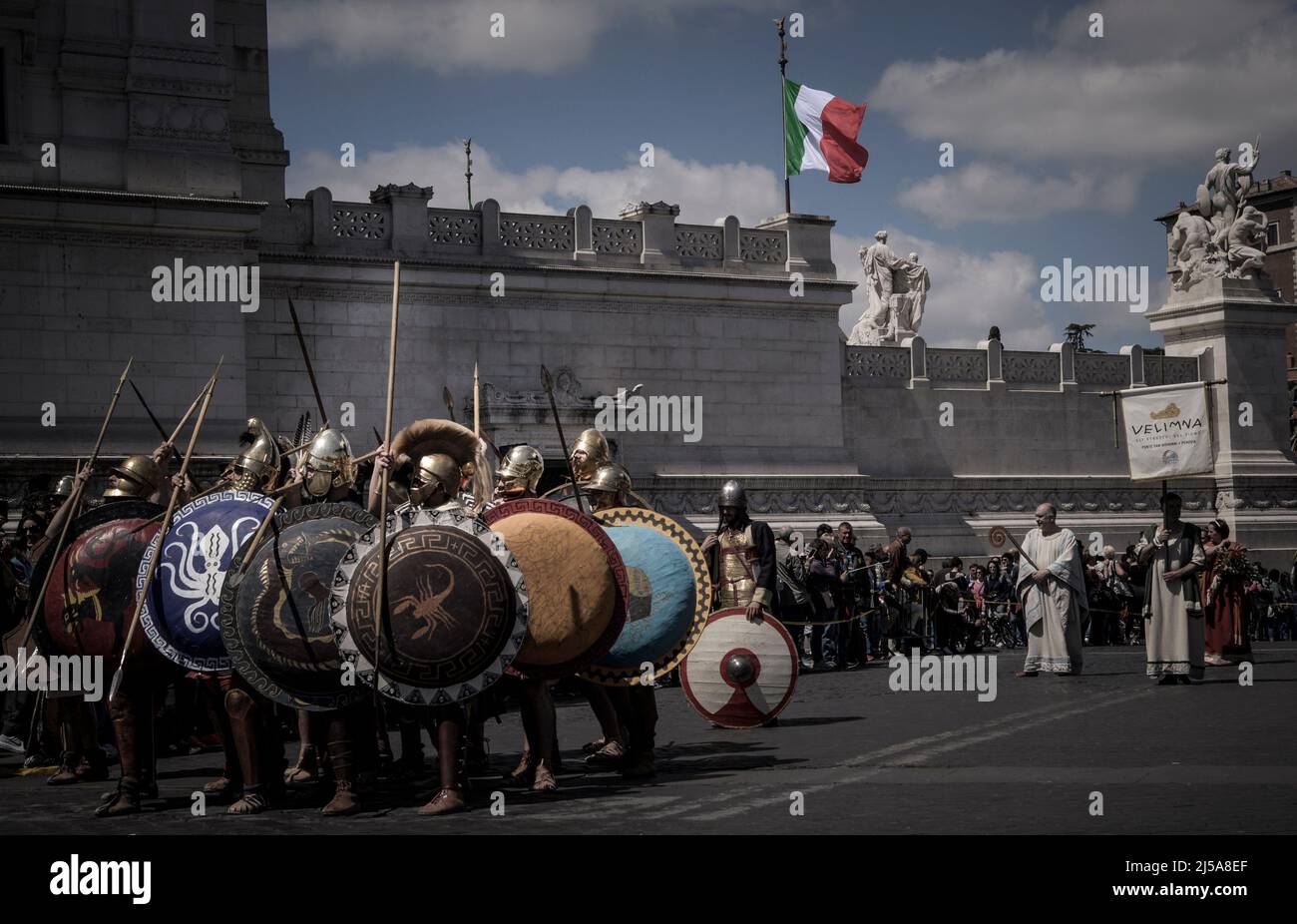 Greek soldiers portrait in a historical reenactment in april. People ...