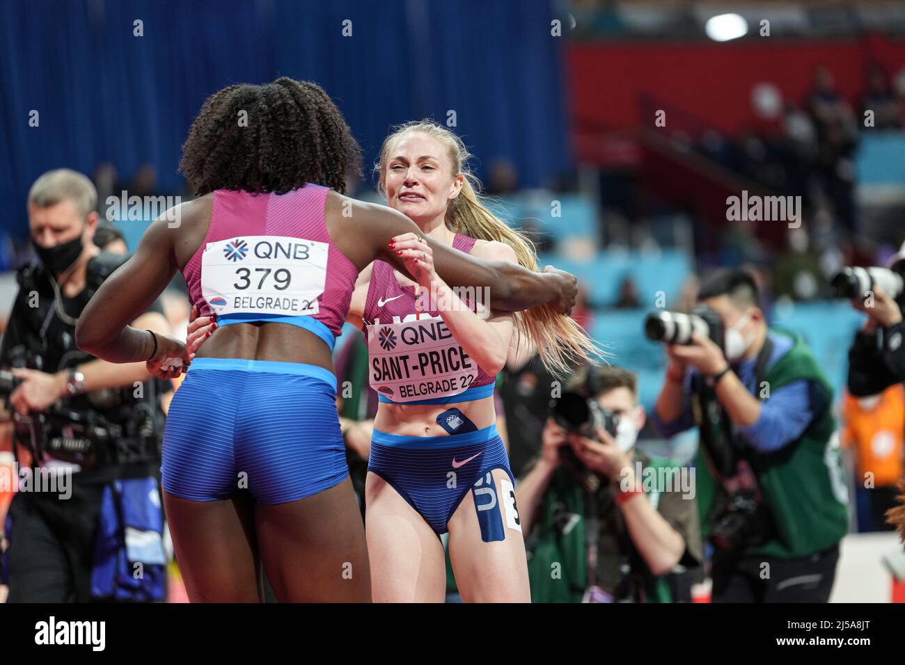 Mikiah Brisco and Marybeth Sant-Price hugging and celebrating their ...