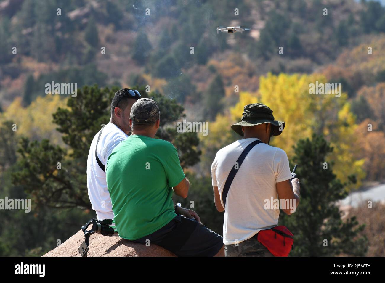 PARK RANGER: A drone surveils the beautiful mountainous region at the ...