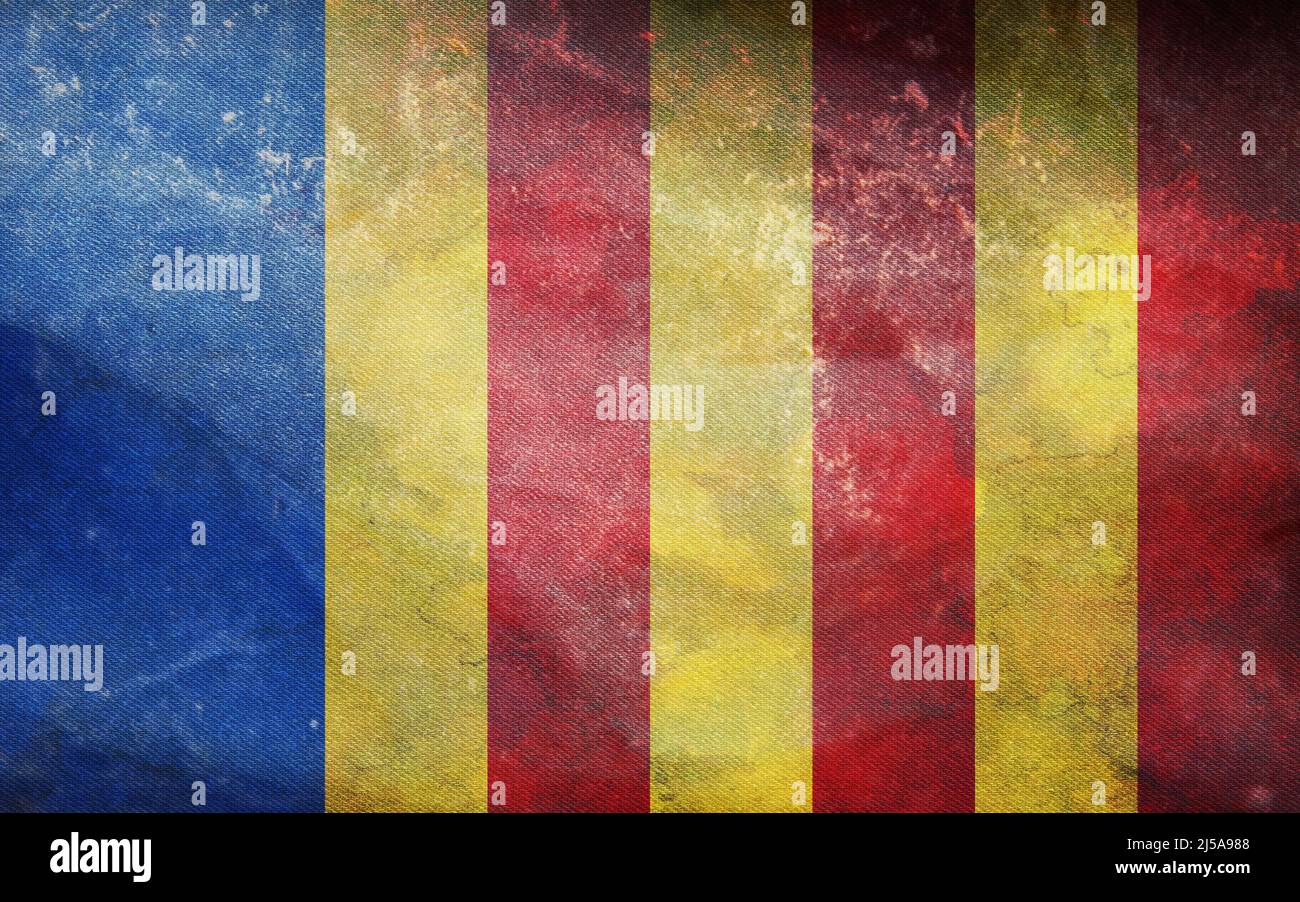 Top view of Salerno, Italy retro flag with grunge texture. Italian ...