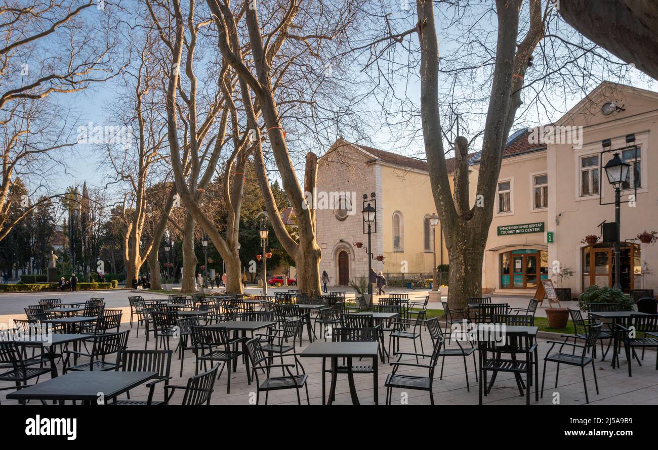 Town Square in the city of Trebinje, Bosnia and Herzegovina Stock Photo ...
