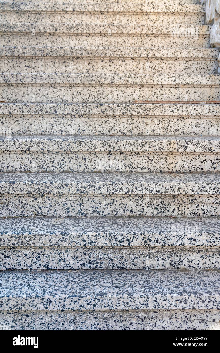 Granite steps of an outdoor staircase at San Francisco, California ...