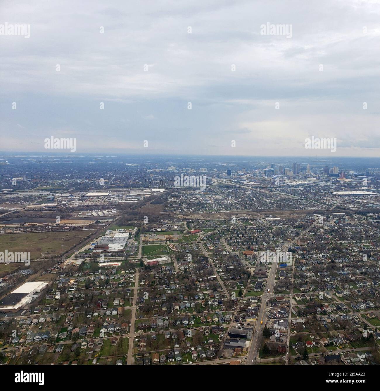 Columbus, Ohio seen from a plane Stock Photo - Alamy