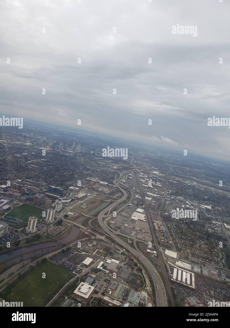 Columbus, Ohio seen from a plane Stock Photo - Alamy